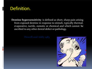 dentinalhypersensitivity, classification and material used | PPTX