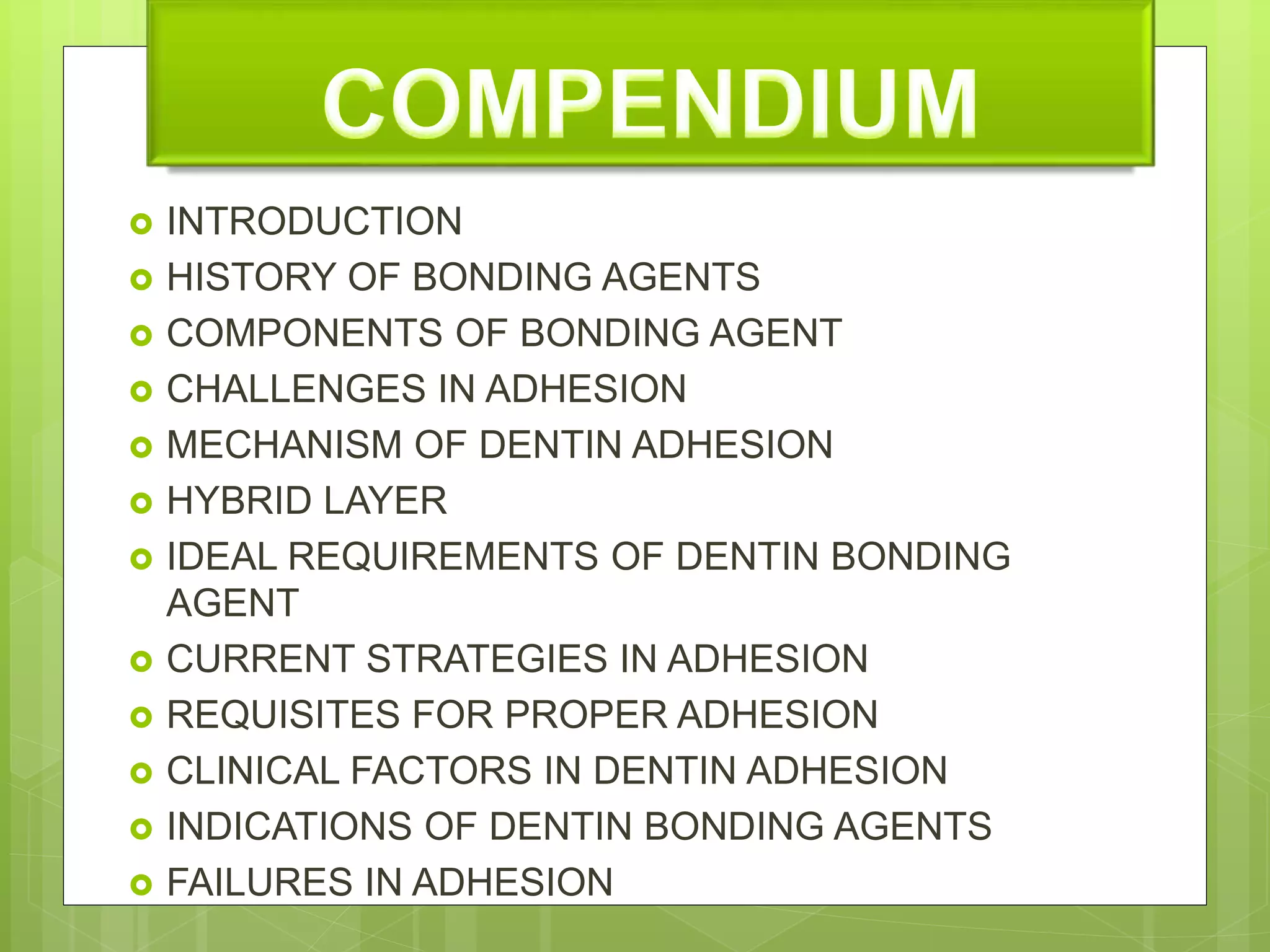 Dentin bonding agents | PPTX