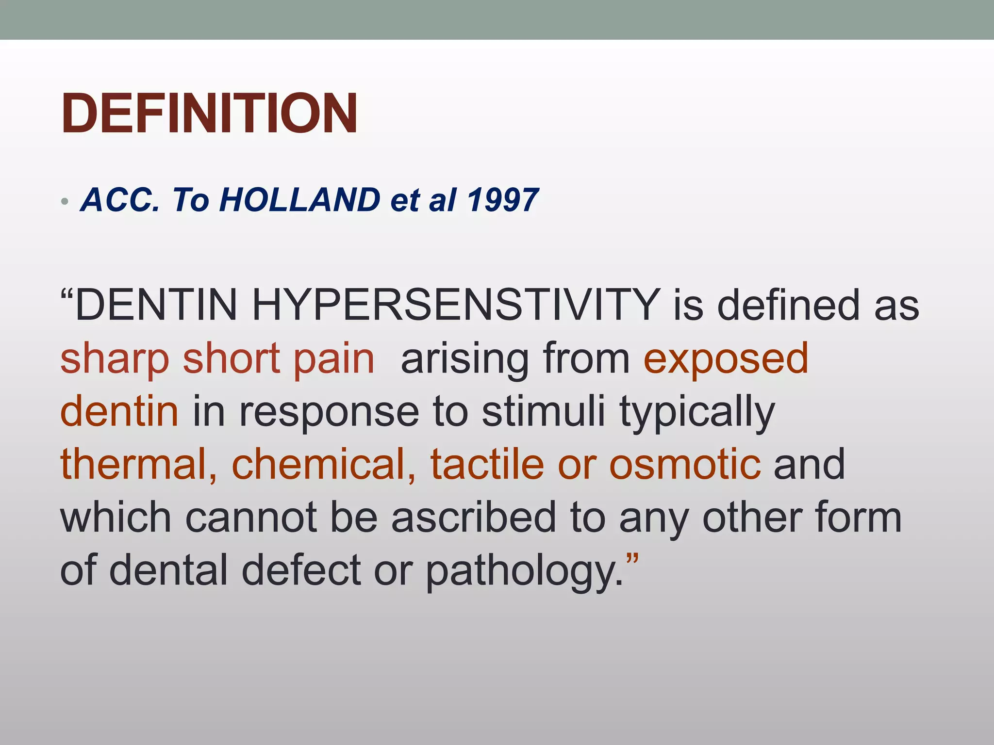 Dentinal hypersenstivity | PPTX