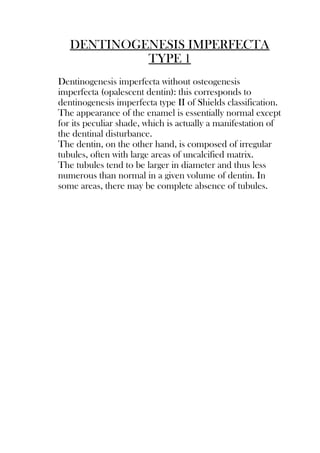 DENTINOGENESIS IMPERFECTA in adult tooth | DOCX