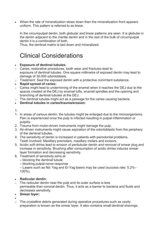 Dentin Oral Histology Notes Dentin Salient Features Of Dentin | DOCX