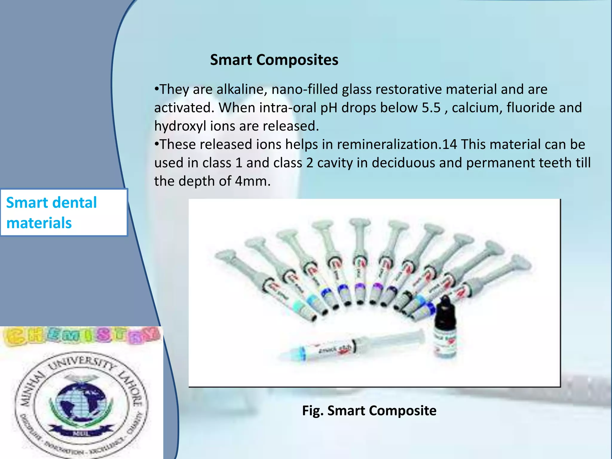 smart materials in dentistry | PPTX