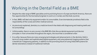 Dentistry & Biomedical Engineering | PPTX