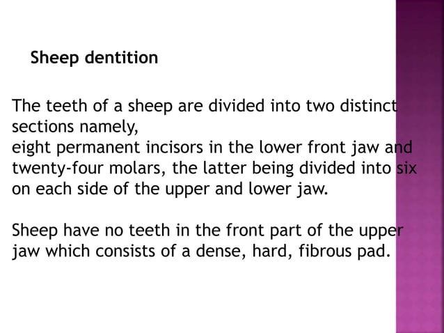 Dentition of sheep and goat | PPTX | Dental Health | Diseases and Conditions