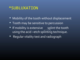 Dentoalveolar injuries ppt | PPT