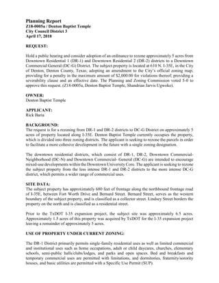 Denton Baptist Temple Rezoning Analysis | PDF