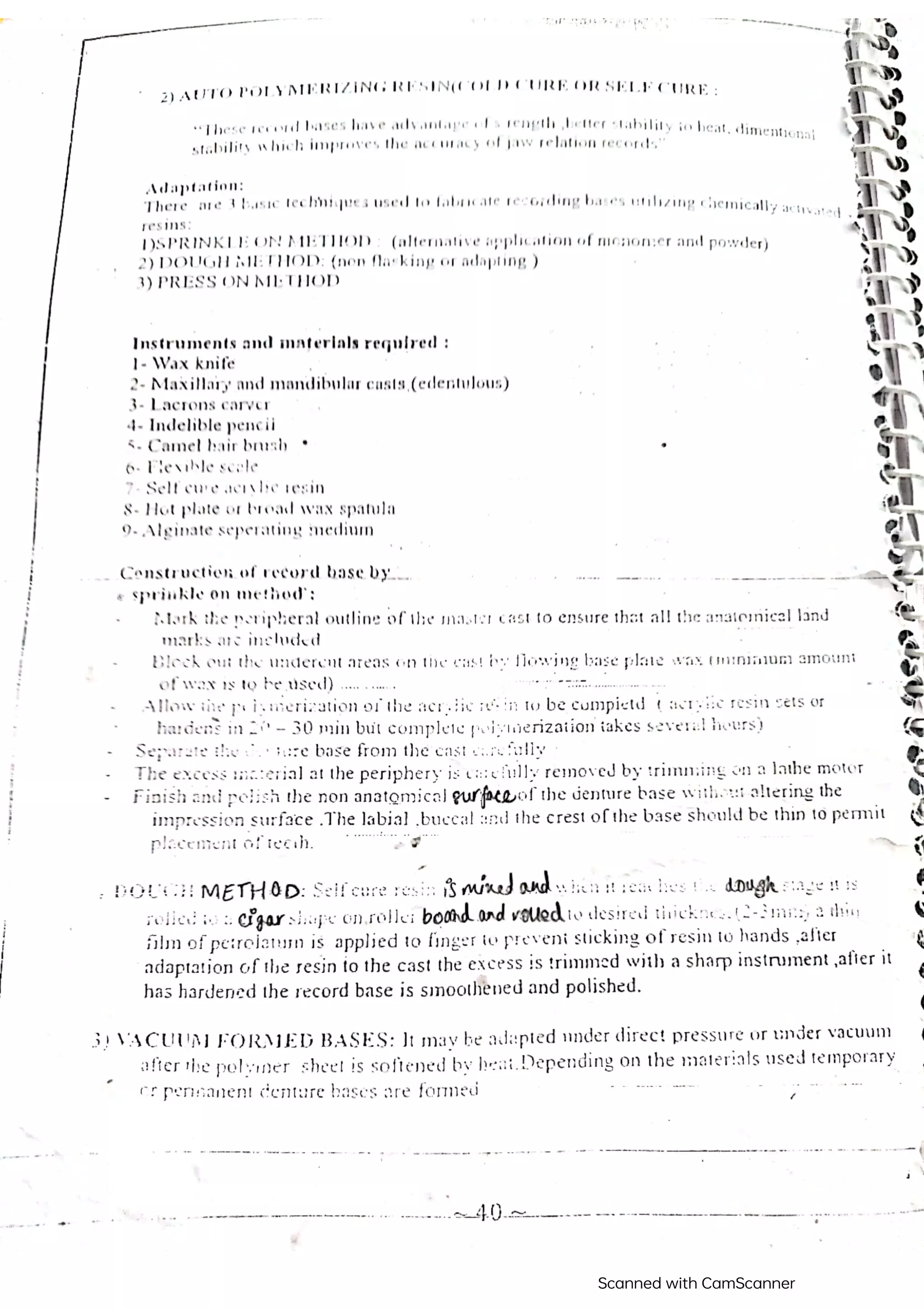 denture base and occlusal rim notes.pdf | Oral care | Personal Care