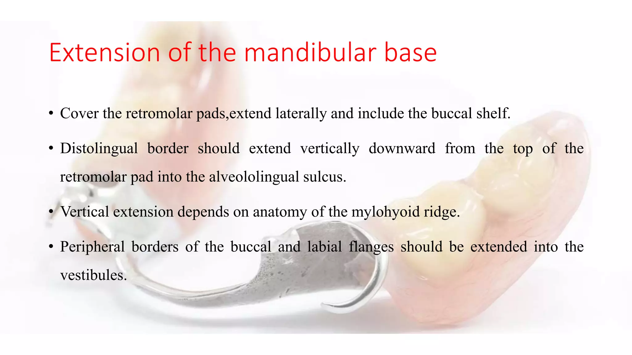 Denture base considerations in rpd | PPTX