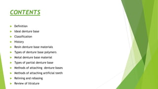 Denture base materials | PPTX