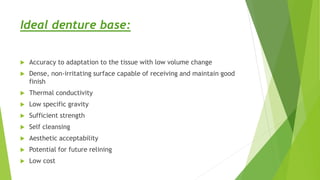 Denture base materials | PPTX