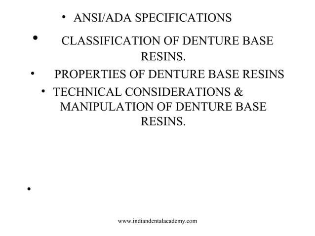 Denture base resins / orthodontics insurance | PPT