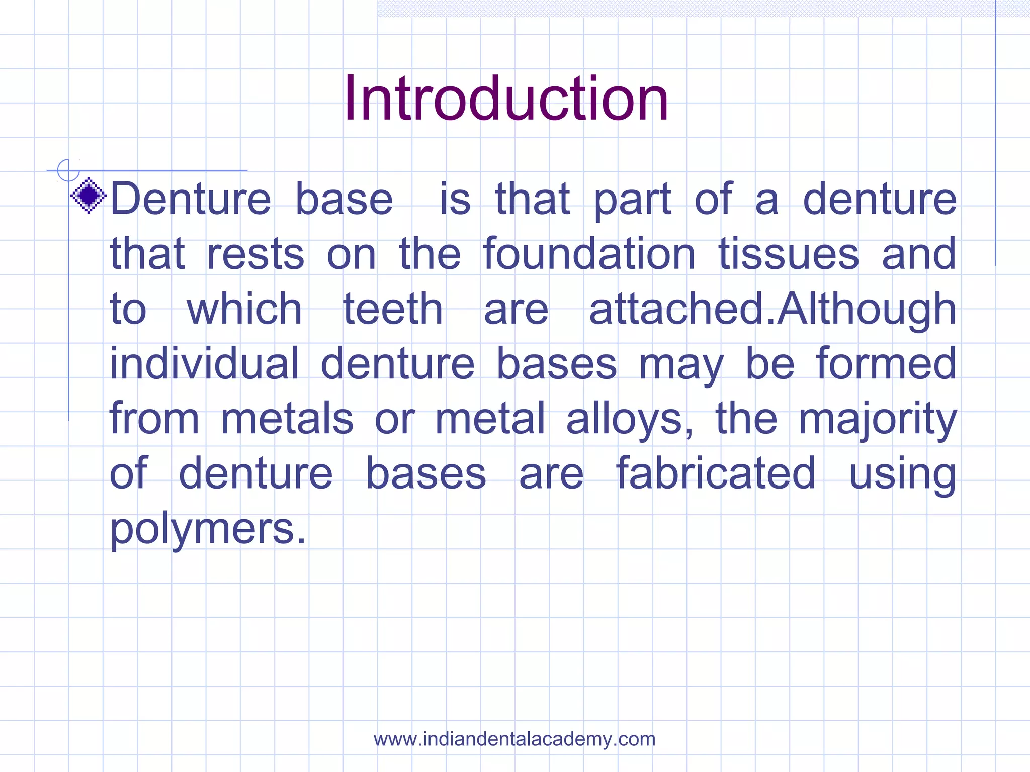 Denture base resins./ orthodontics supplies | PPT
