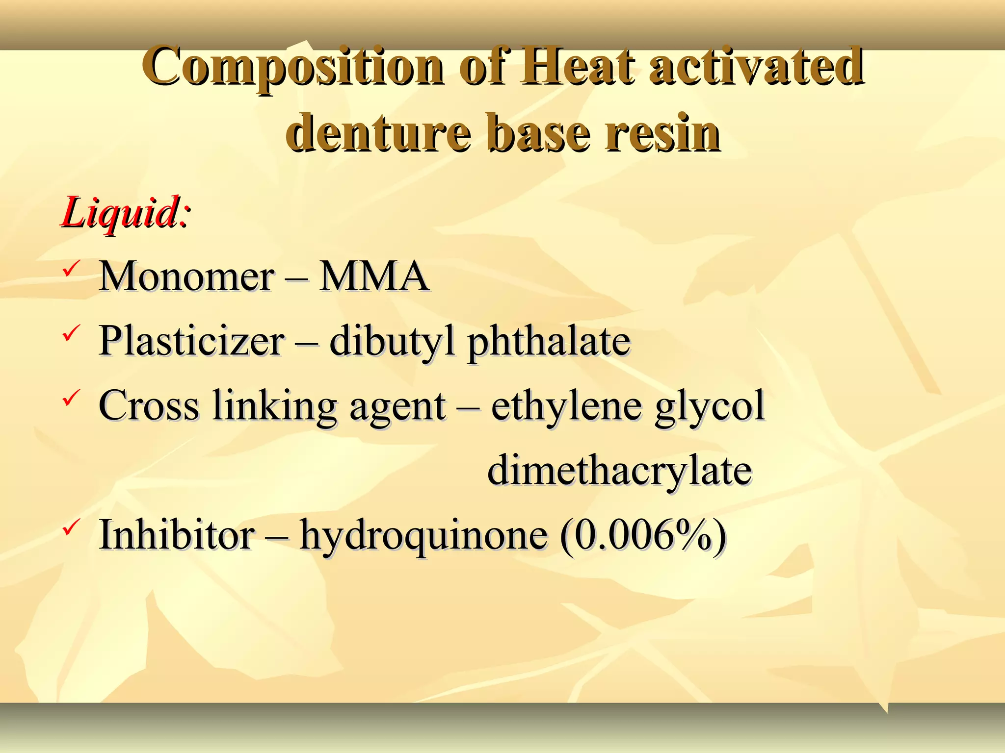 Denture base resins | PPT