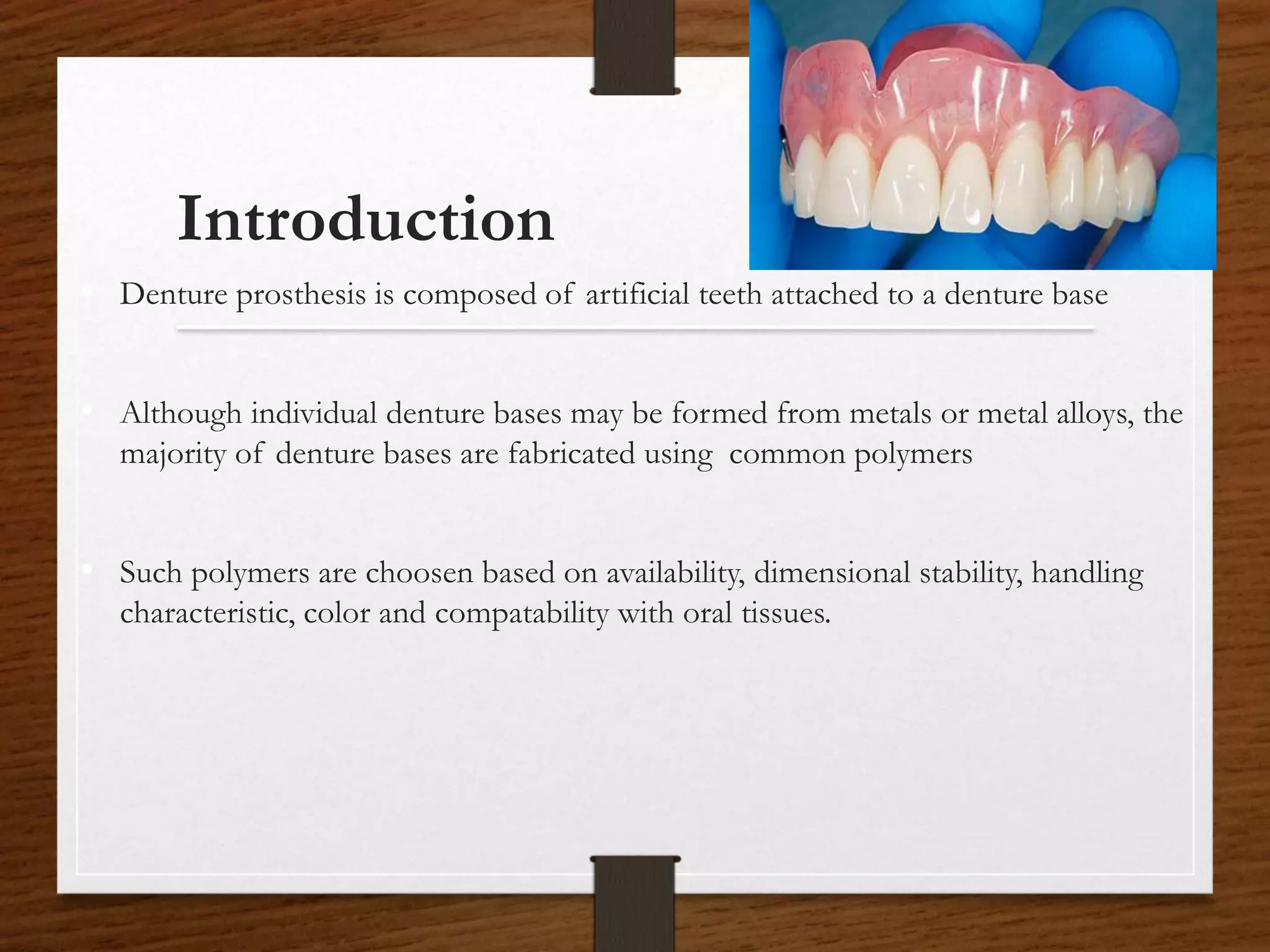 DENTURE BASE RESINS(Dr.ANJU SREE DURGA) | PPTX