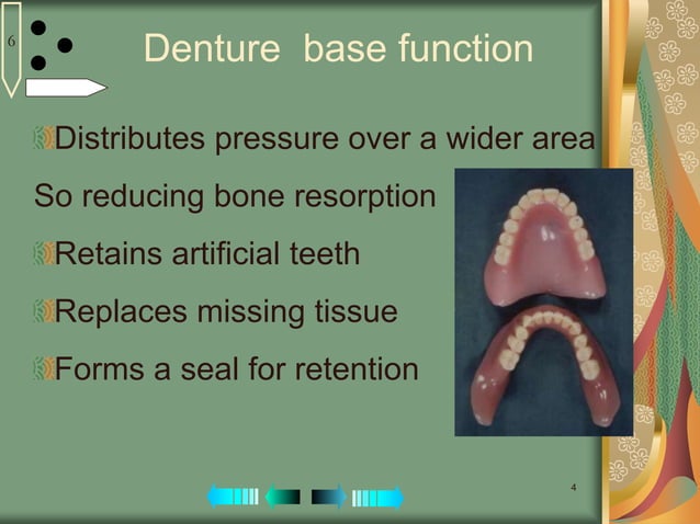 Denture Base Resins.ppt | Dental Health | Diseases and Conditions