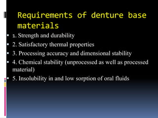 Denture bases | PPTX