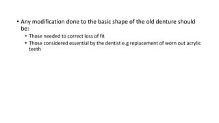 DENTURE COPYING PROCEDURES IN PROSTHETIC | PPTX