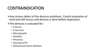 DENTURE COPYING PROCEDURES IN PROSTHETIC | PPTX
