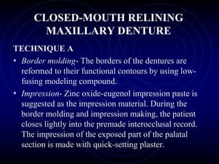Denture lining materials Malabar dental college & research centre | PPT
