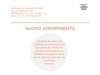 Denuncia infortunio nuova modalità | PDF