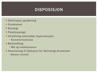 Den vanskelige hypertensjon - Harald Hermansen | PPT
