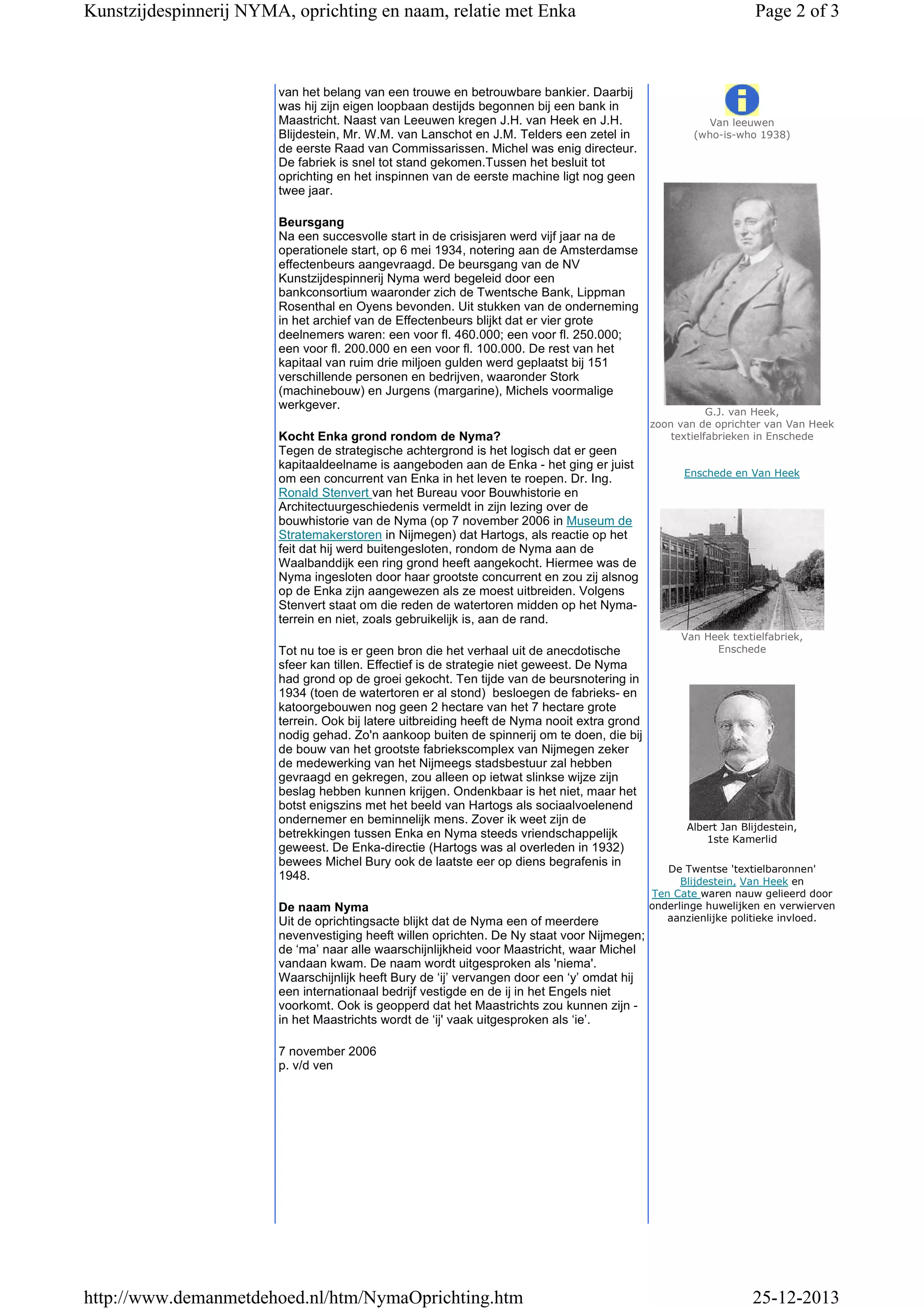 De Nyma , 1928 oprichting en naam | PDF