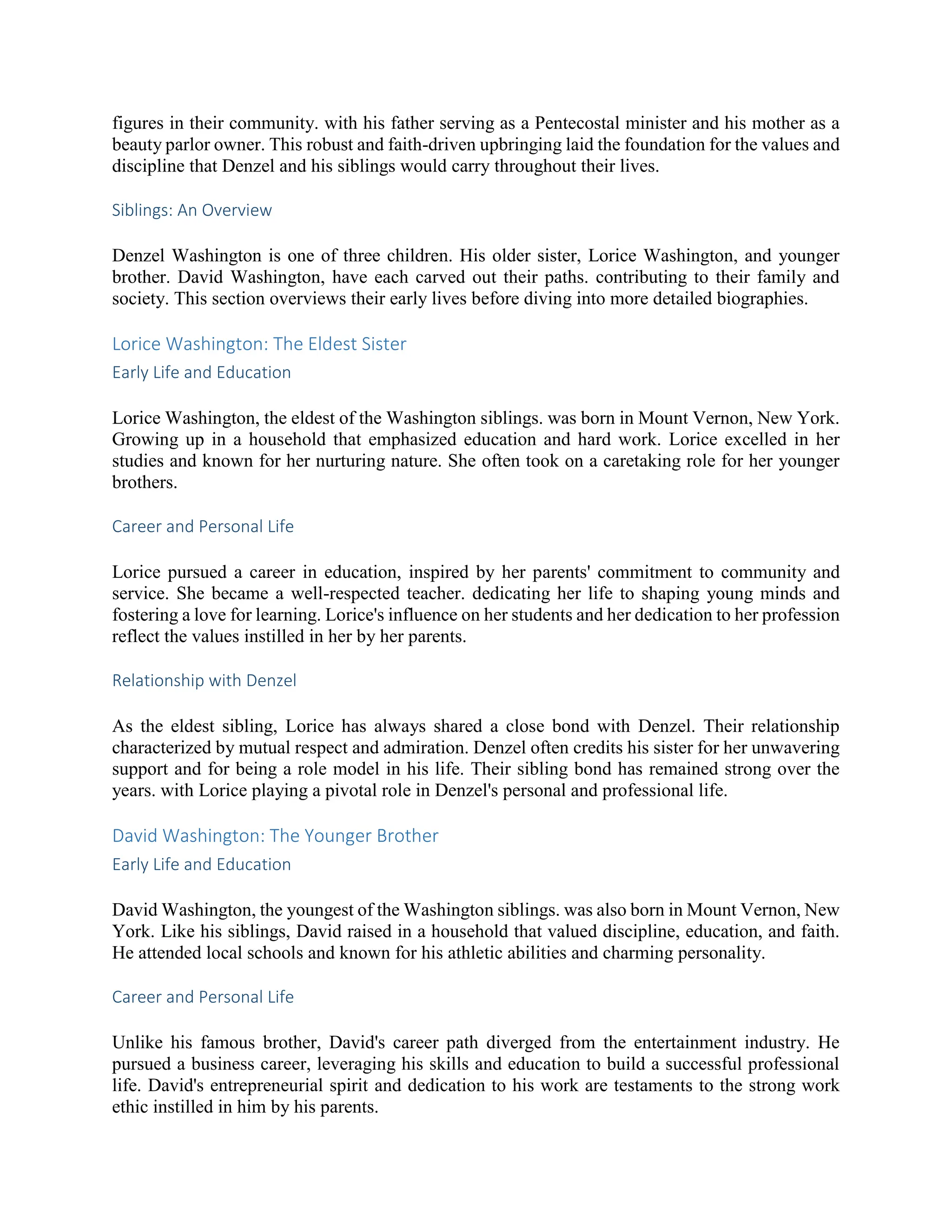 Denzel Washington Siblings: A Comprehensive Look at the Family Behind ...