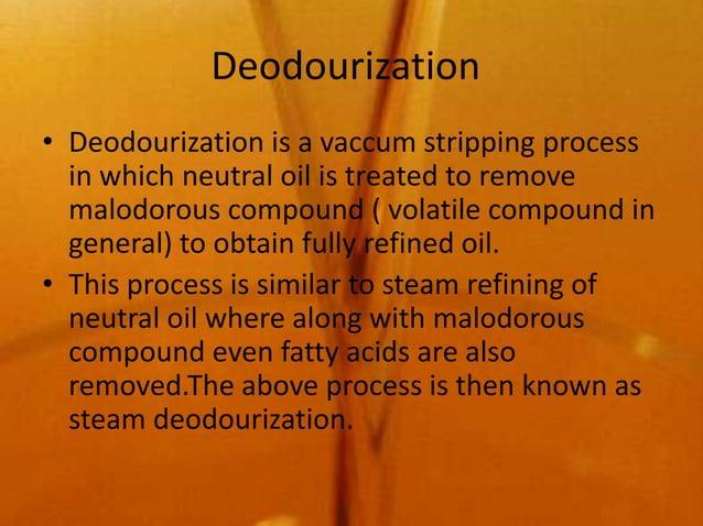 Deodorization | PPTX | Chemistry | Science