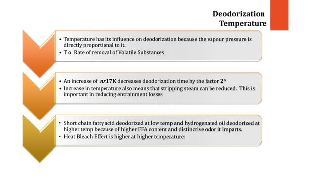 Deodorization- Important Unit operation in Oil Processing | PDF