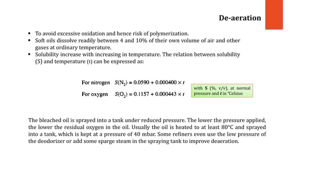 Deodorization- Important Unit operation in Oil Processing | PDF