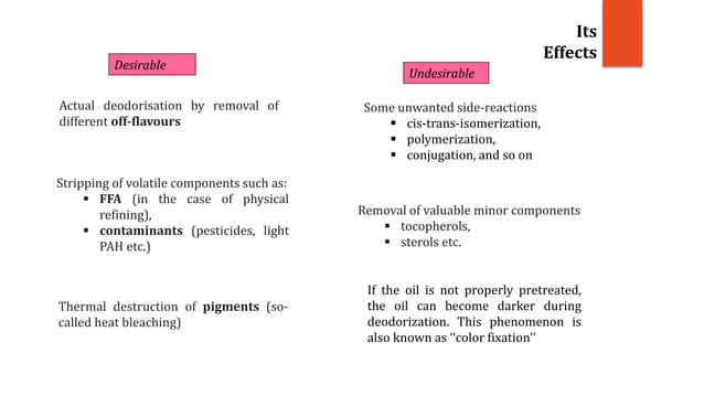 Deodorization- Important Unit operation in Oil Processing | PDF
