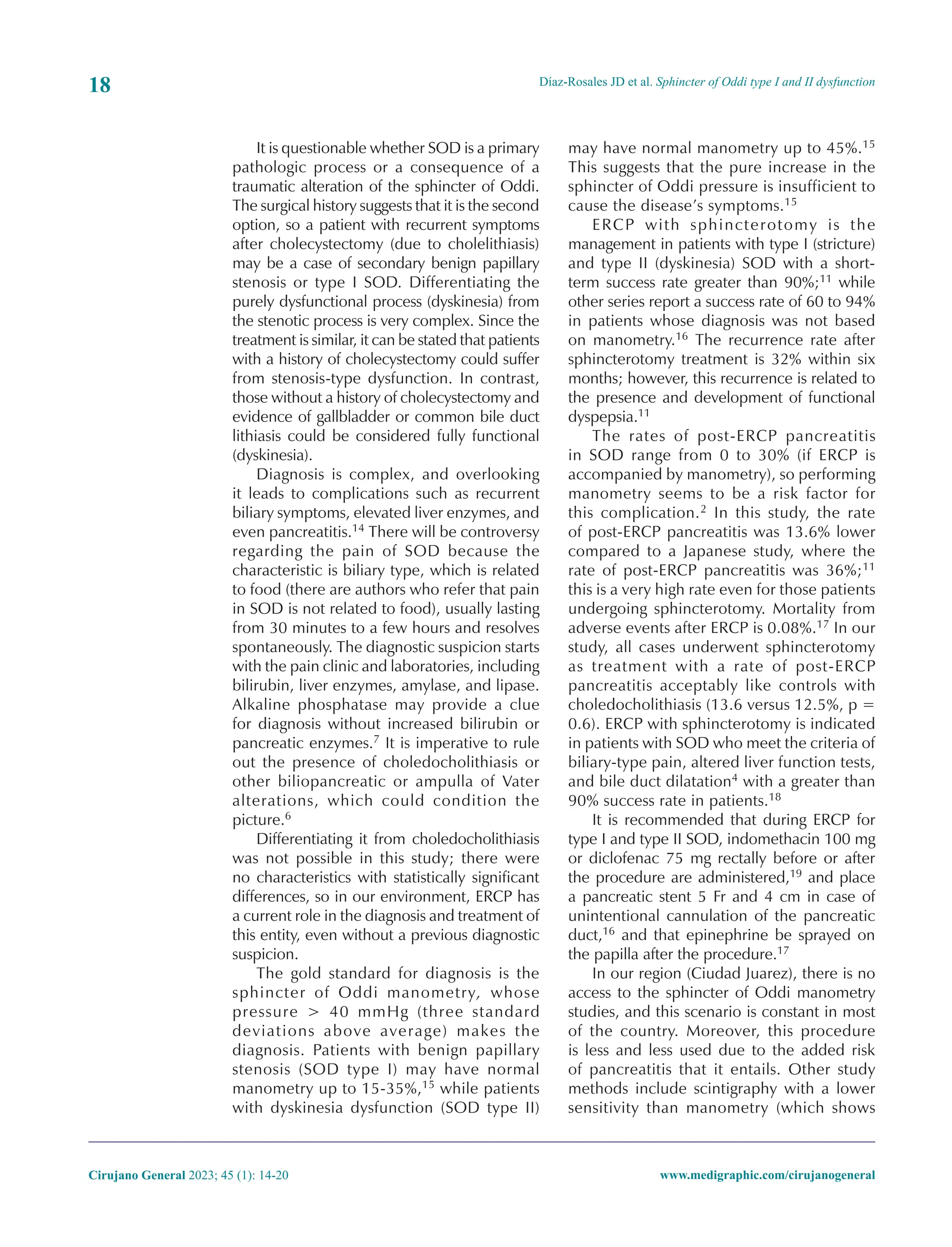 Type I and II sphincter of Oddi dysfunction: a case-control study | PDF