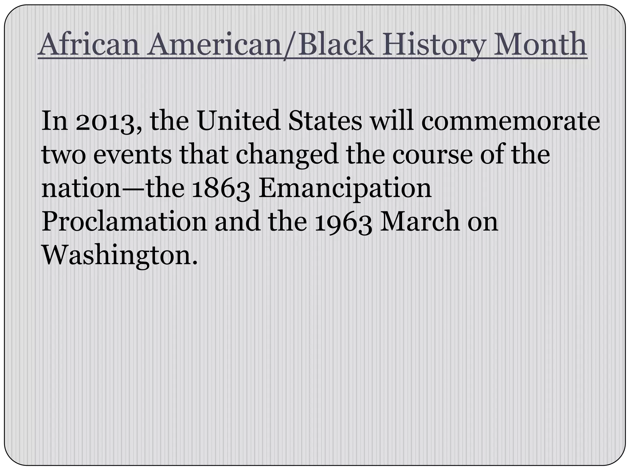 African American/Black History Month Presentation | PPT