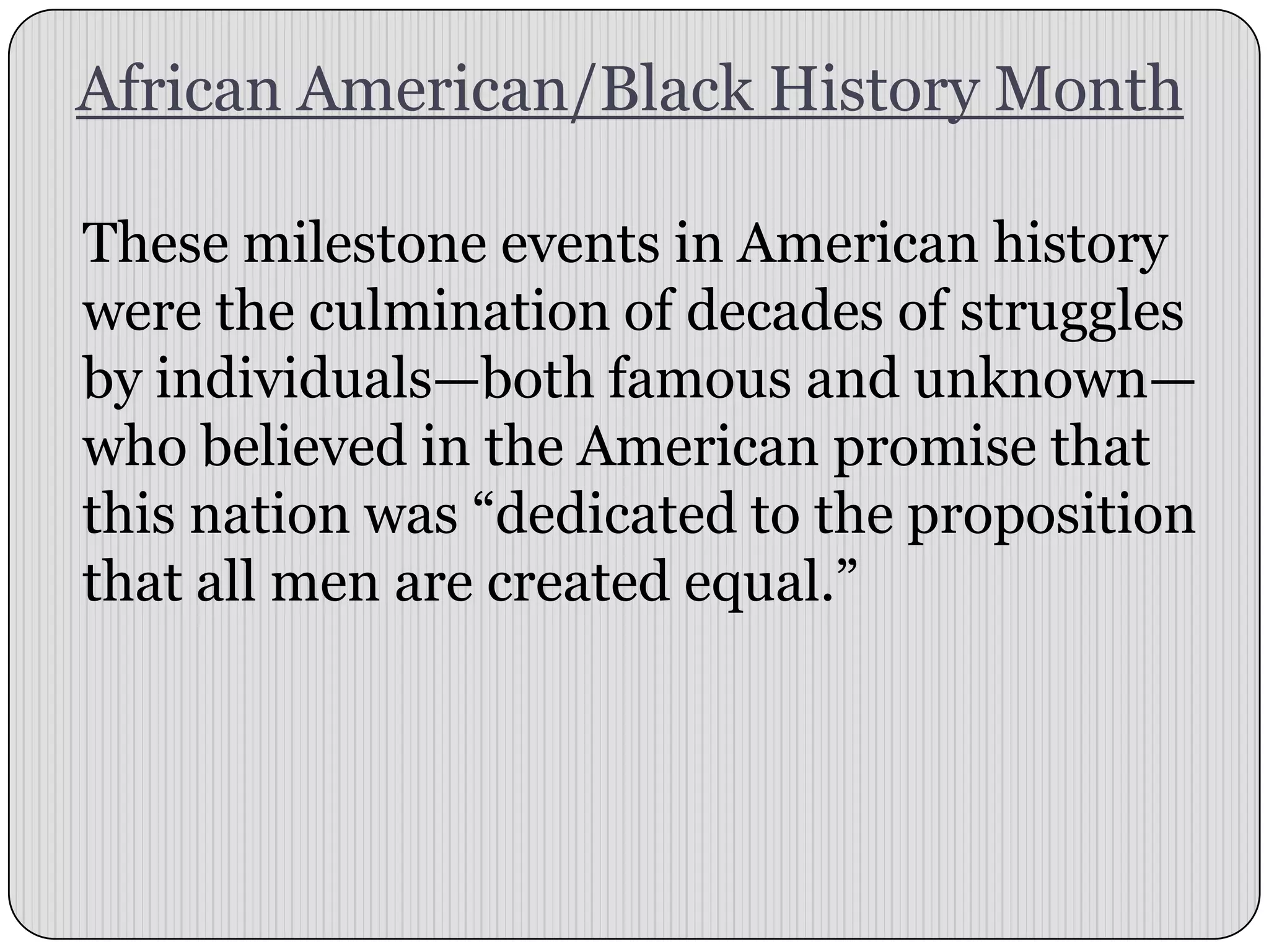 African American/Black History Month Presentation | PPT