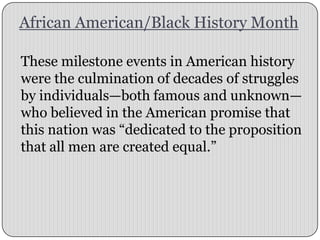 African American/Black History Month Presentation | PPT
