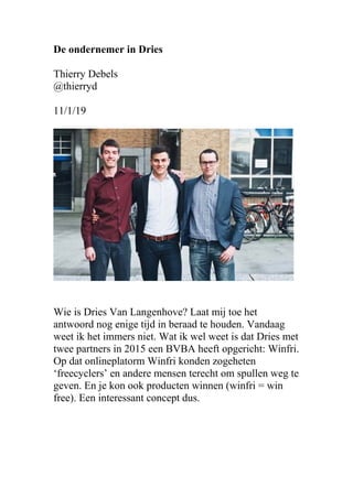 De ondernemer in Dries | DOC