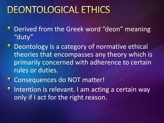 Deontological ethics 3.2 | PPTX