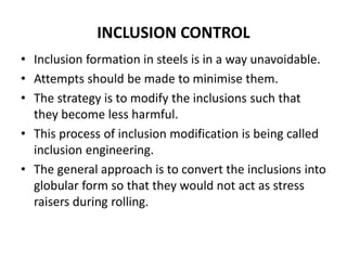 Deoxidation and inclusion control | PPTX