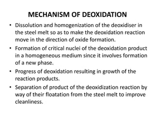 Deoxidation and inclusion control | PPTX