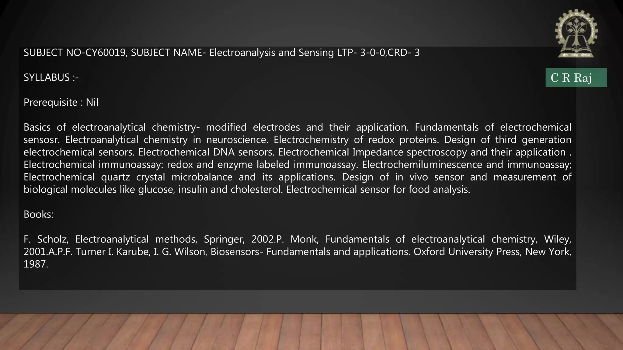 Dep. of chemistry elective list | PPTX