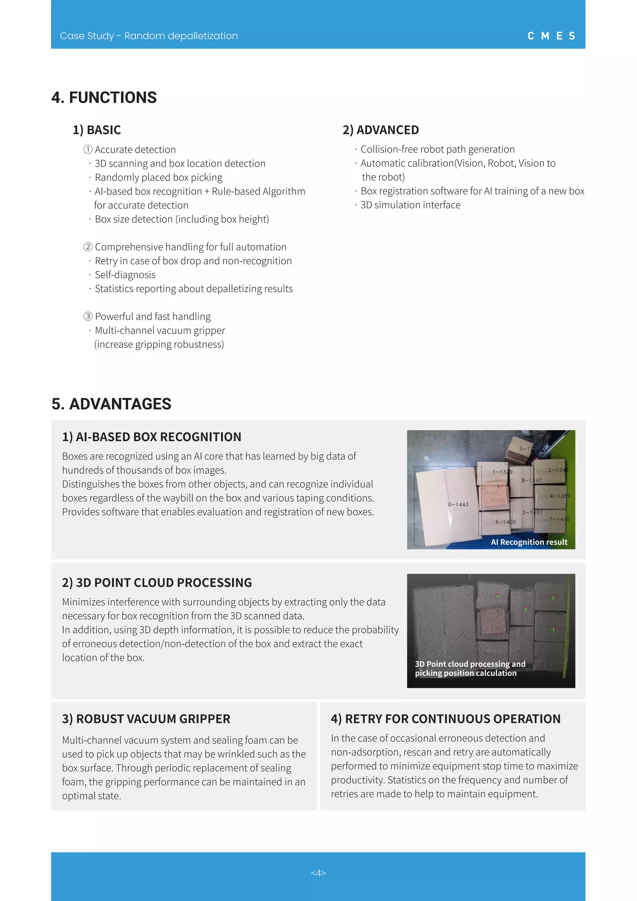 Innovative Random Depalletization Solution | CMES Robotics | PDF