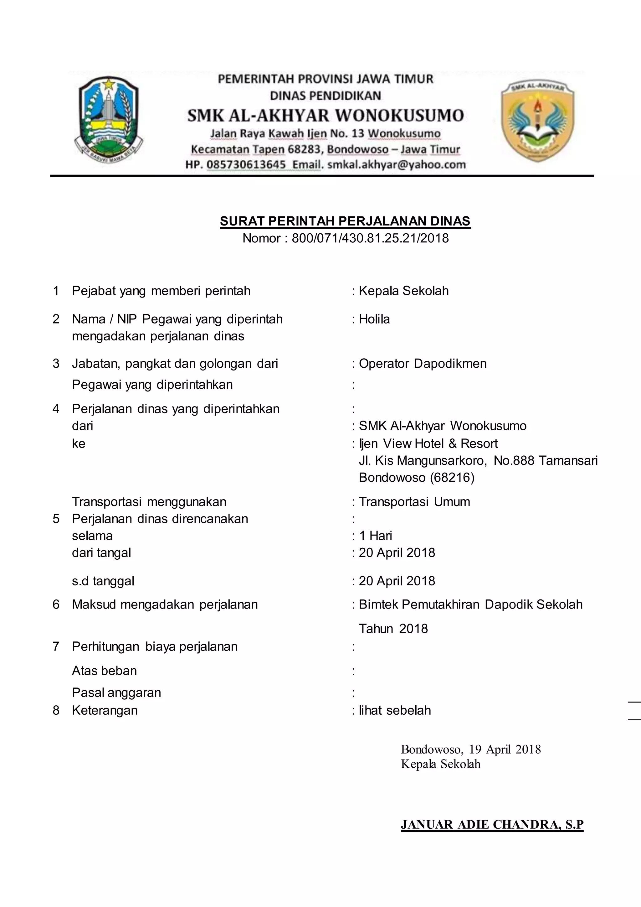 SPPD Sekolah | DOCX