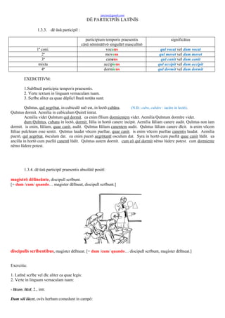 Participia latīna per ipsam linguam Latīnam explicāta -cum exercitiīs ...