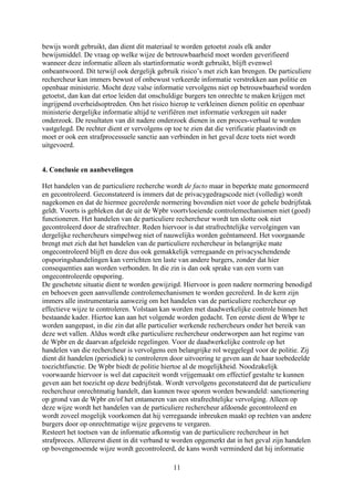 De particuliere recherche ongecontroleerde opsporing (Brinkhoff) | PDF