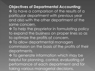 Departmental accounting | PDF