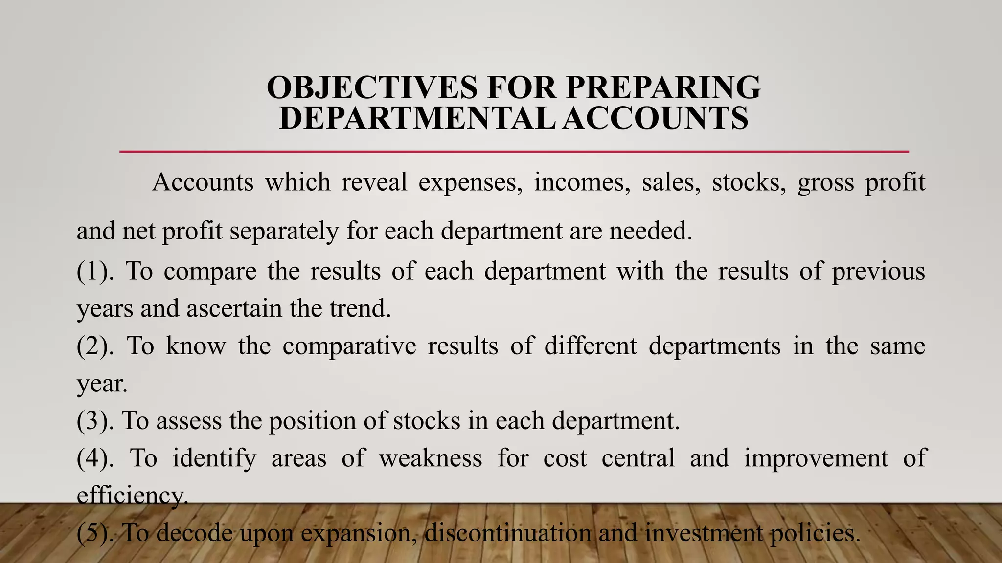 Departmental accounting | PPTX