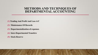 Departmental accounting | PPTX