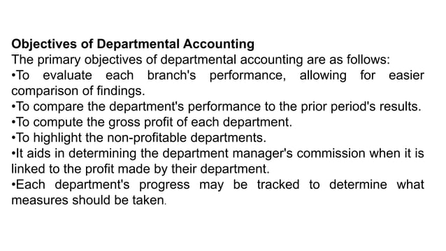 ACCOUNTING FOR BUSINESS.II DEPARTMENTAL ACCOUNTS. | PPTX | Business ...