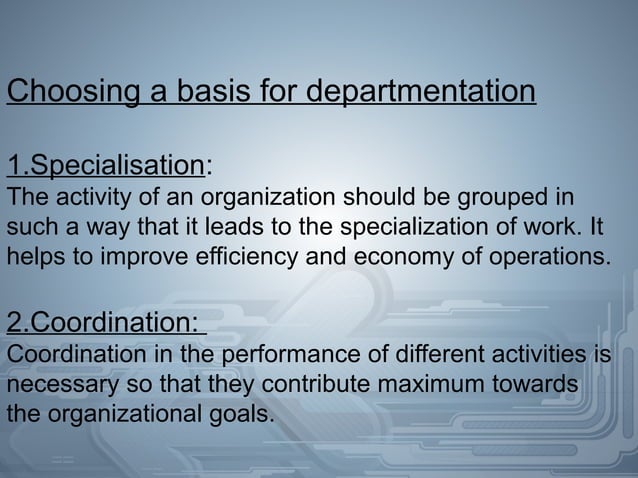 Departmentalization | PPT | Business Administration | Business