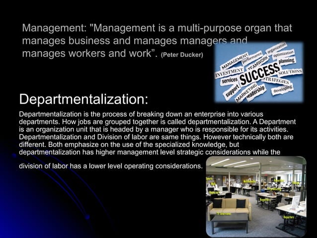 Departmentalization in an Organization | PPT | Business | Business and ...